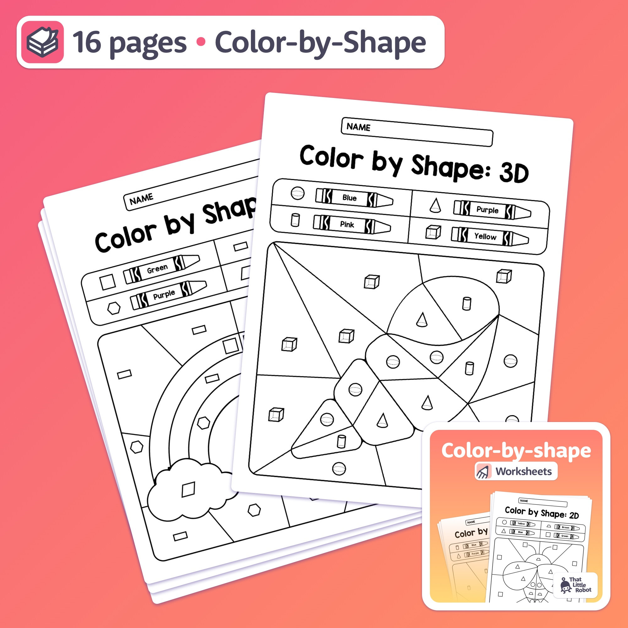 No Prep 2D & 3D Shapes Bundle | 1st, 2nd, 3rd Grade 3D and 2D Shape ...