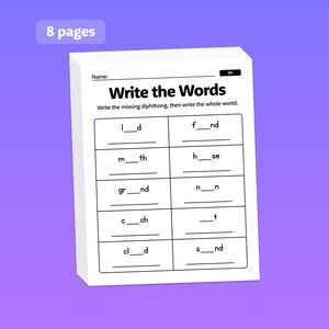 Diphthong Worksheets | No Prep 1st & 2nd Grade Diphthongs Activities ...