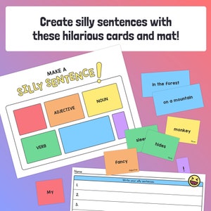 Silly Sentence Cards | Forming Complete Sentences With Nouns, Verbs ...