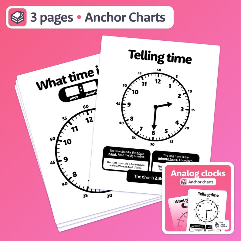 No Prep Analog Clocks Bundle | 1st, 3rd, 2nd Grade Telling Time ...