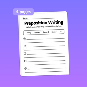 Beginner Prepositions Practice | 1st & 2nd Grade Preposition Worksheets ...