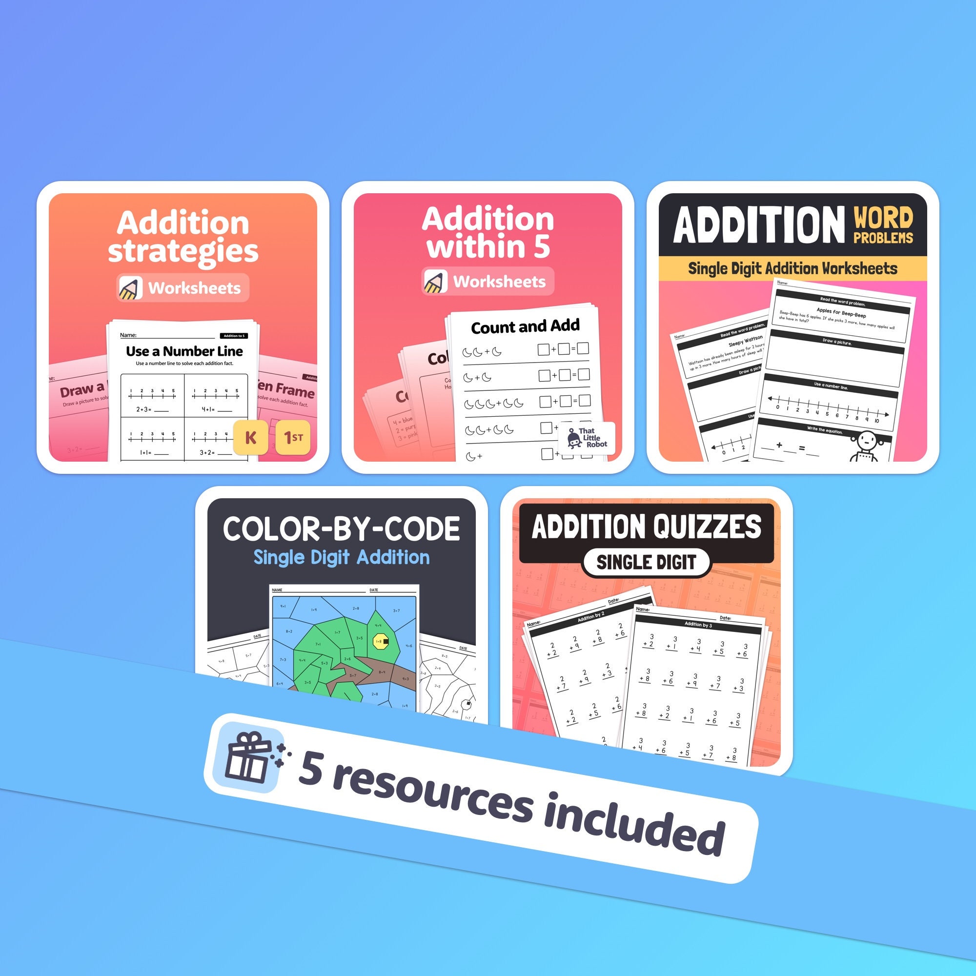 Addition to 10 Bundle | Kindergarten Addition, 1st Grade Addition ...