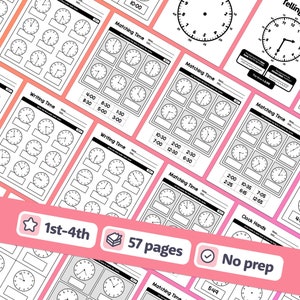 No Prep Analog Clocks Bundle | 1st, 3rd, 2nd Grade Telling Time ...
