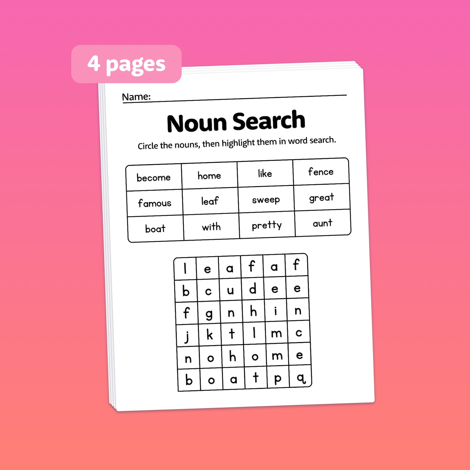 Common Nouns Worksheets | Person, Place, Thing | 1st Grade Noun ...