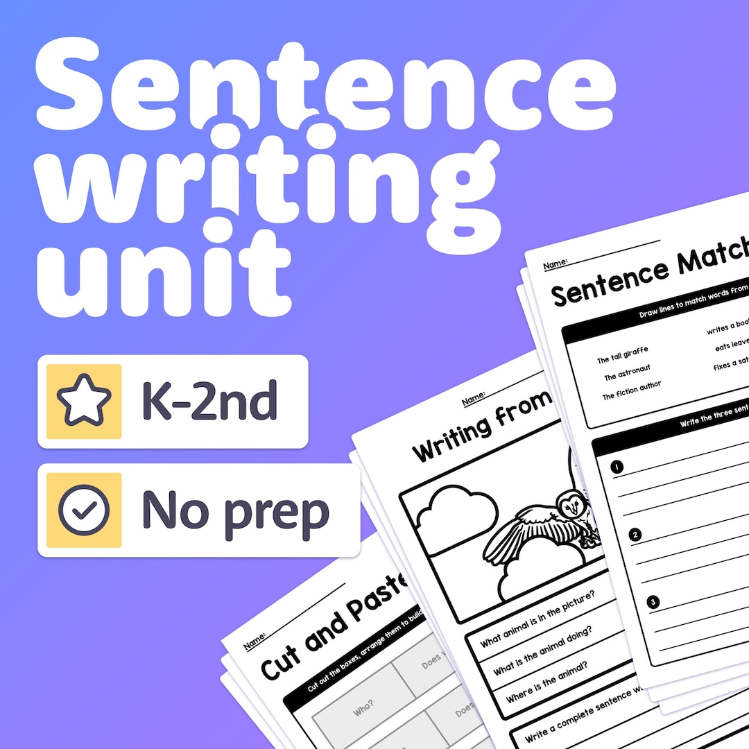 No Prep Sentences Unit | 1st, 2nd, 3rd Grade Sentence Writing ...