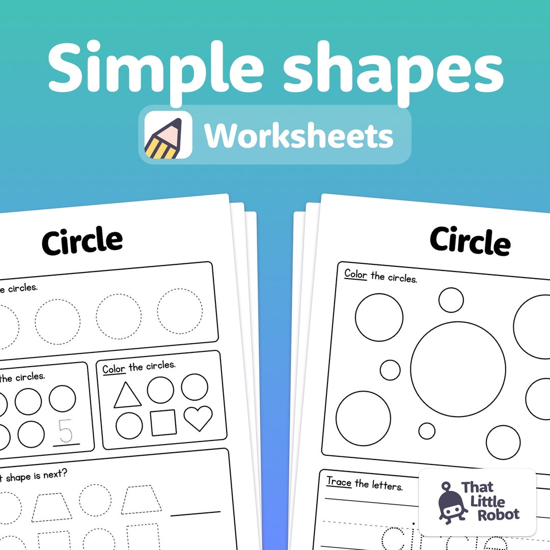 Simple 2D Shape Worksheets | Pre-k Shapes, Kindergarten Shapes, 1st ...