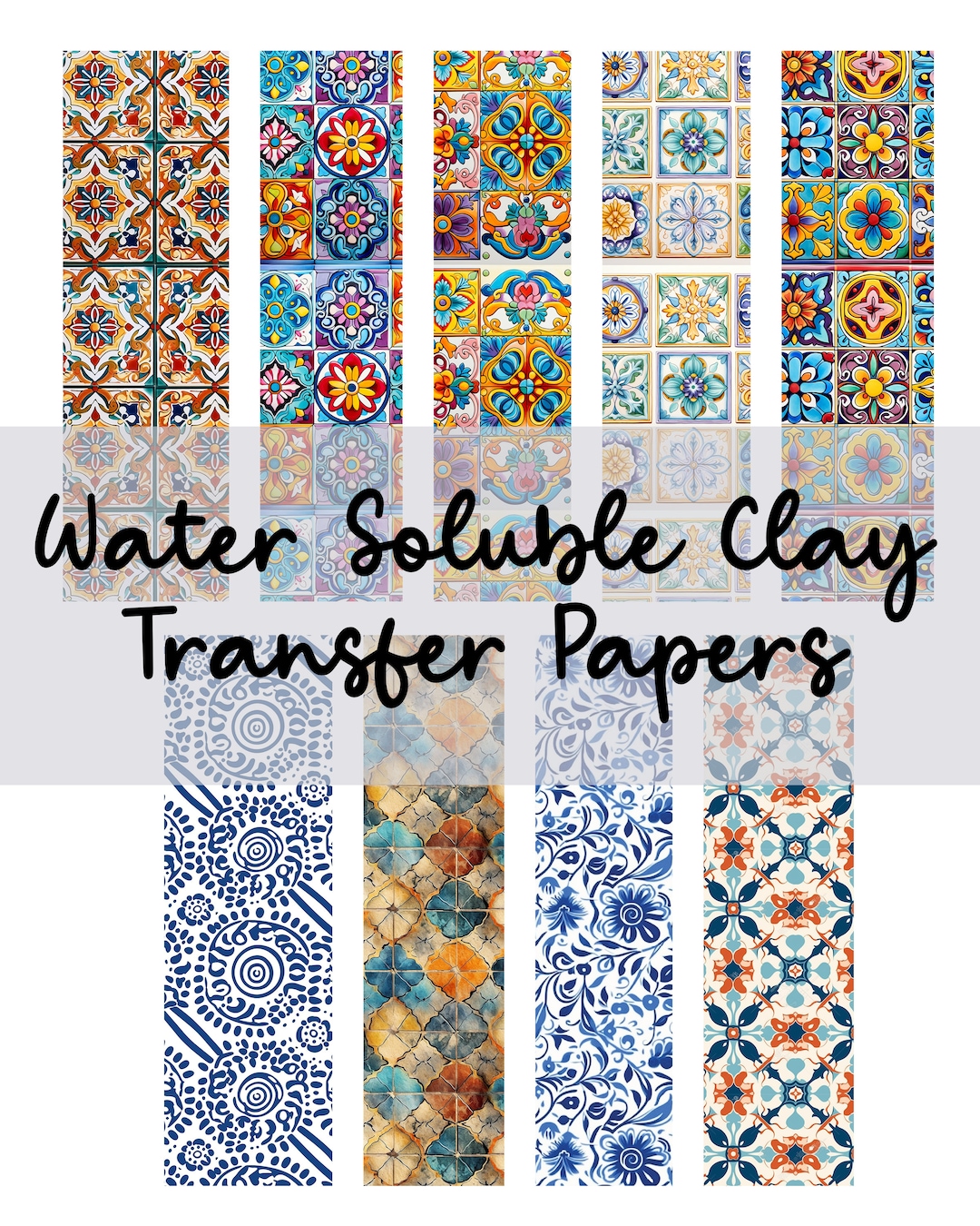 MOSAIC Tile Mediterranean Transfers 1-9 | Water Soluble Transfer Sheet ...