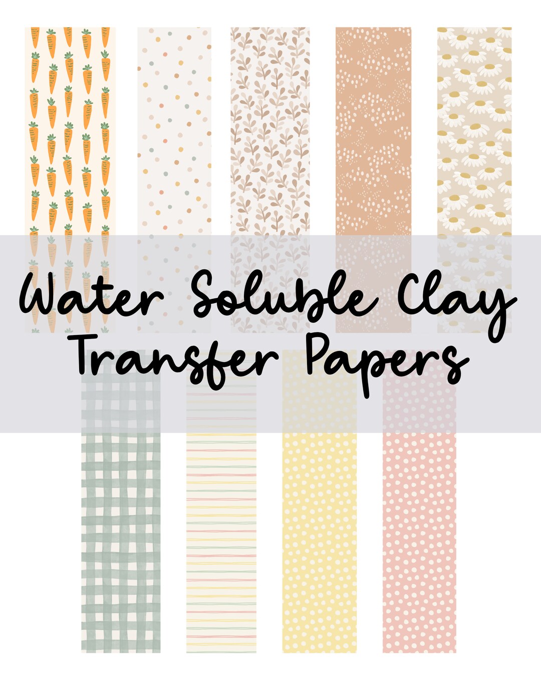 Easter Clay Transfer Papers 19-27 Water Soluble Polymer Clay Transfer ...