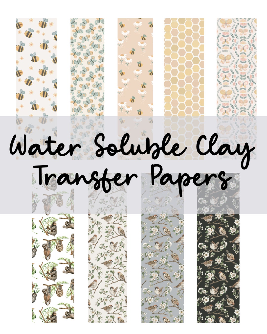 Animal Transfer Paper 1-9 | Water Soluble Polymer Clay Transfer Sheet ...