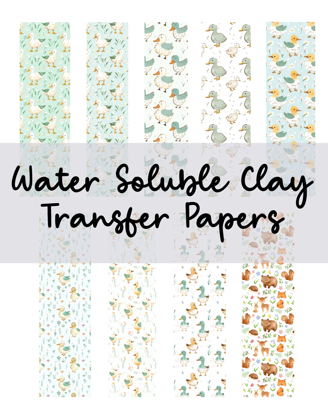 Animal Transfer Paper 10-18 | Water Soluble Polymer Clay Transfer Sheet ...