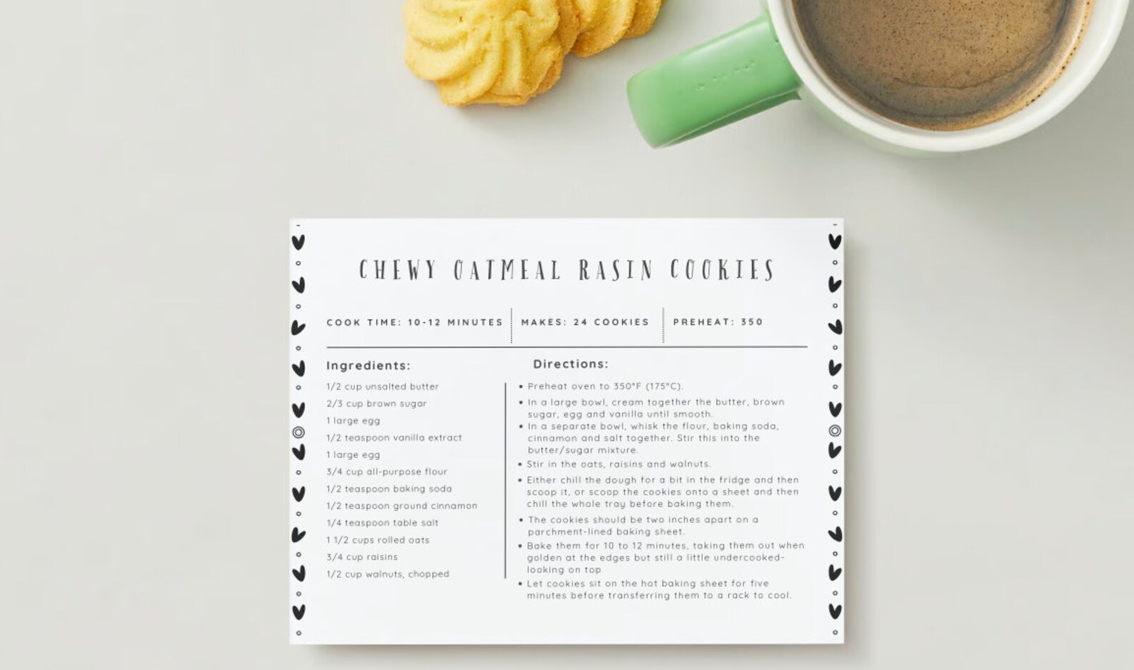 Editable Recipe Card Template, Simple Recipe Card, DIY Recipe Card, 5.5 ...