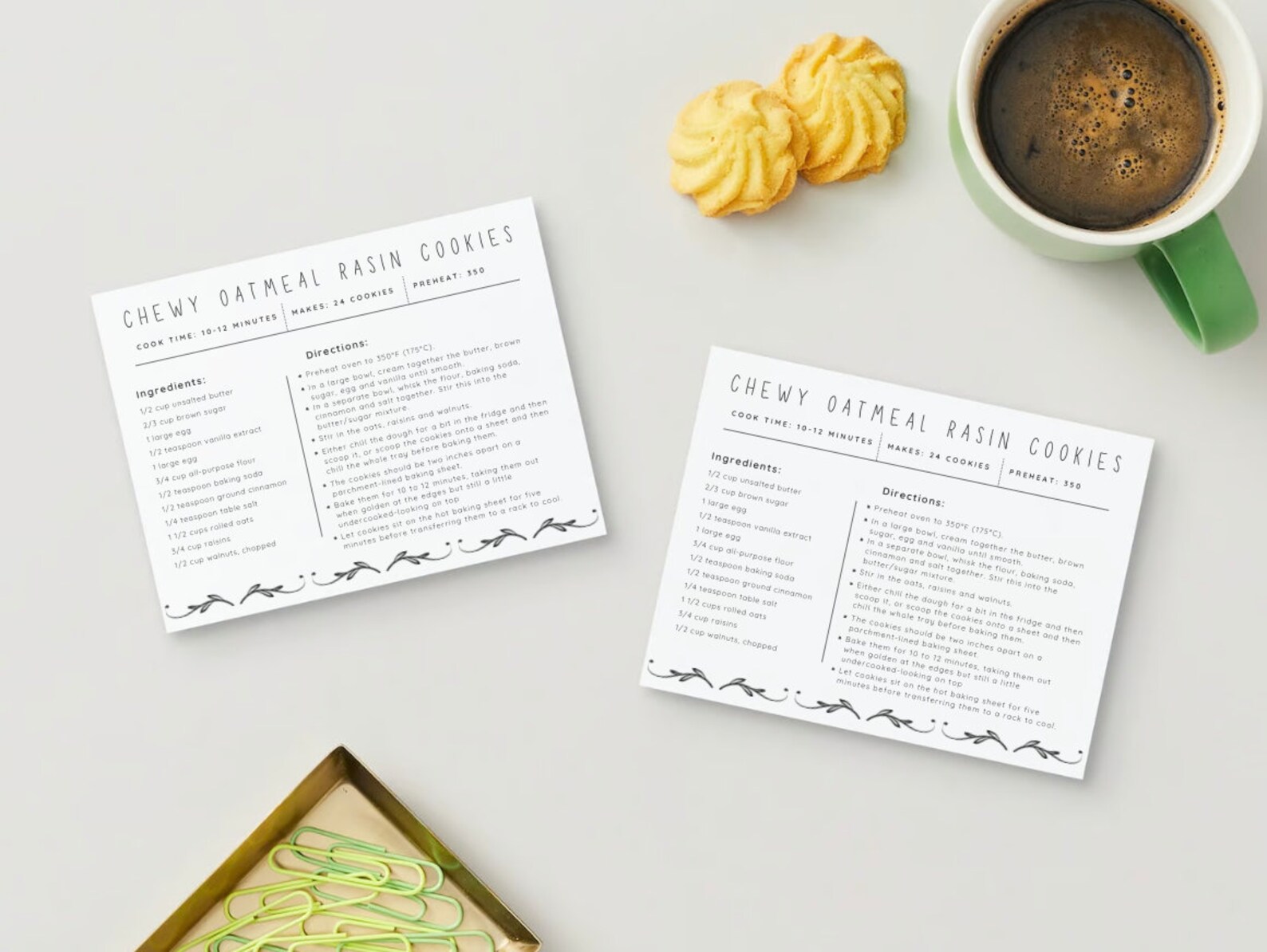 Editable Recipe Card Template, Minimalist Recipe Card, DIY Recipe Card ...