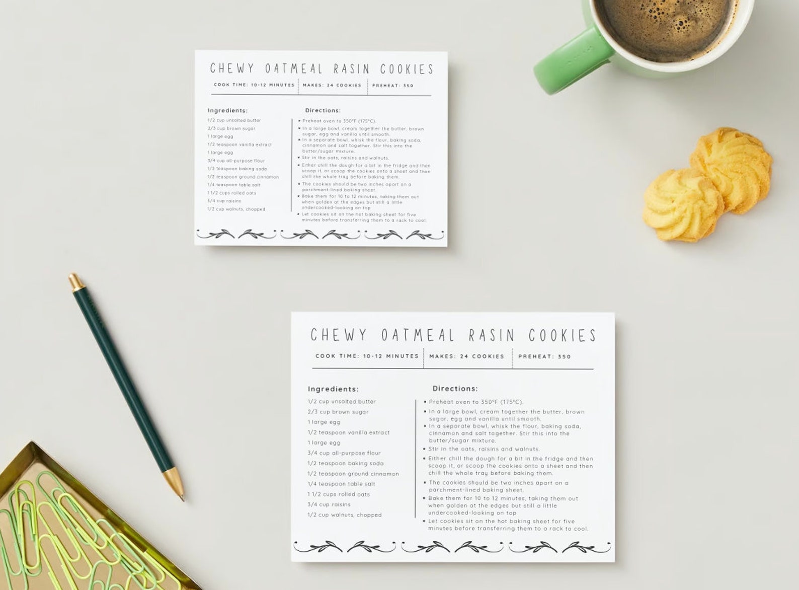 Editable Recipe Card Template, Minimalist Recipe Card, DIY Recipe Card ...