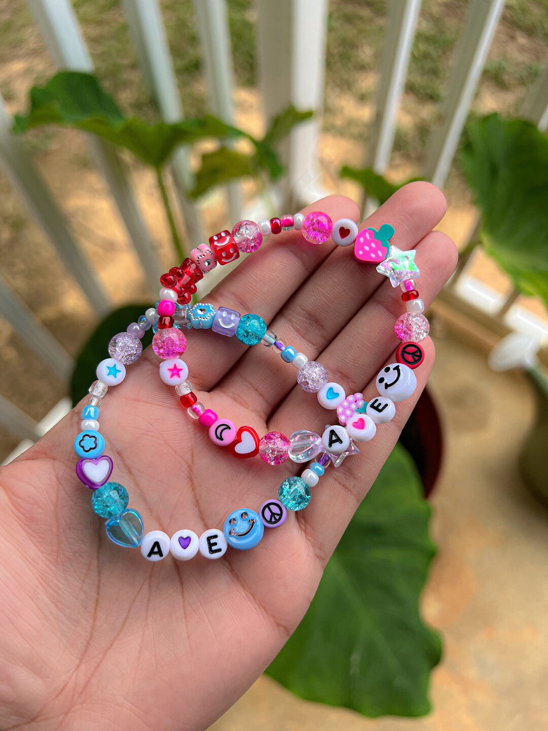 Personalized Bracelets Custom Beaded Bracelets Name, Word, Affirmation ...