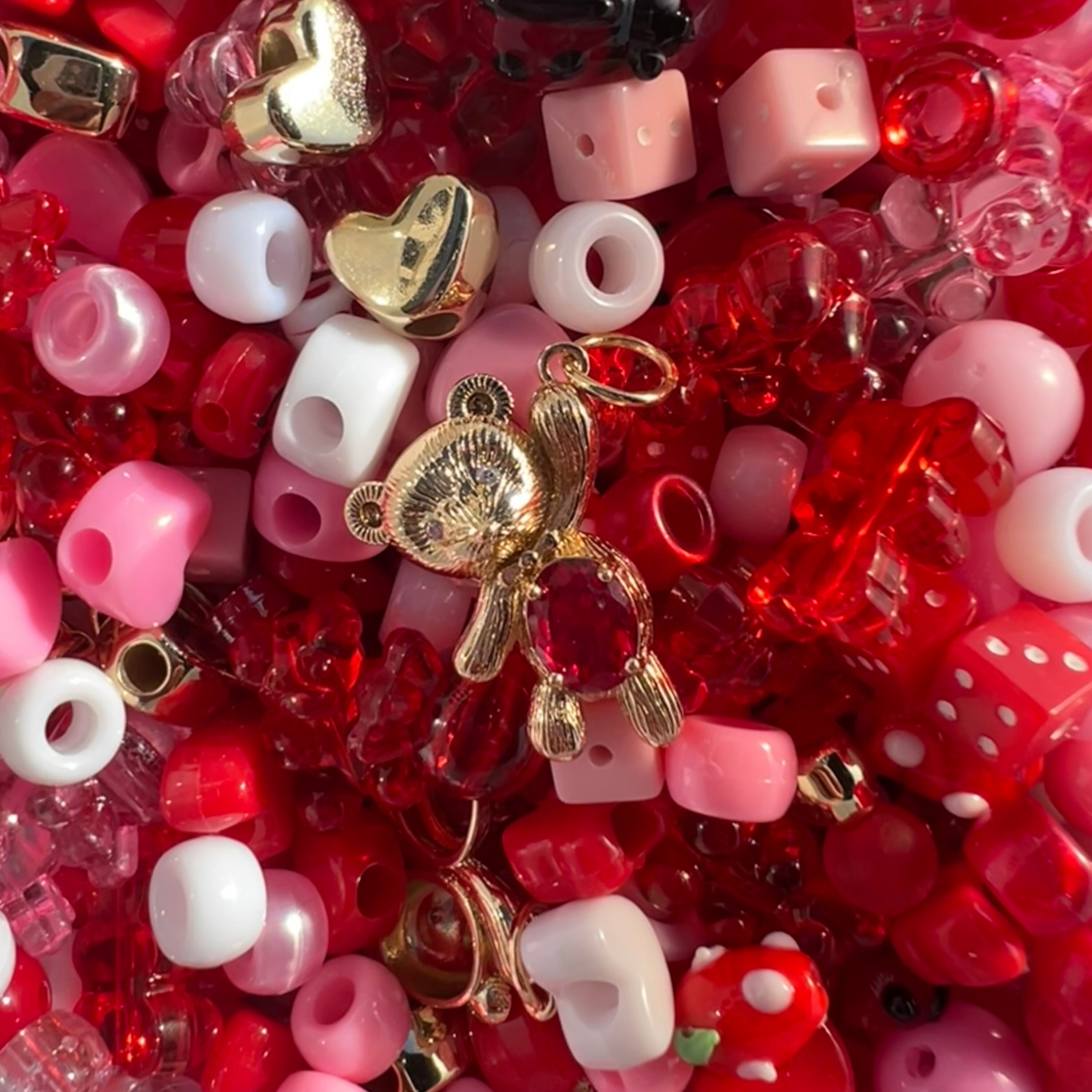Valentine’s Day Bead Soup | Jewelry Making | Red, White, Pink, Gold ...