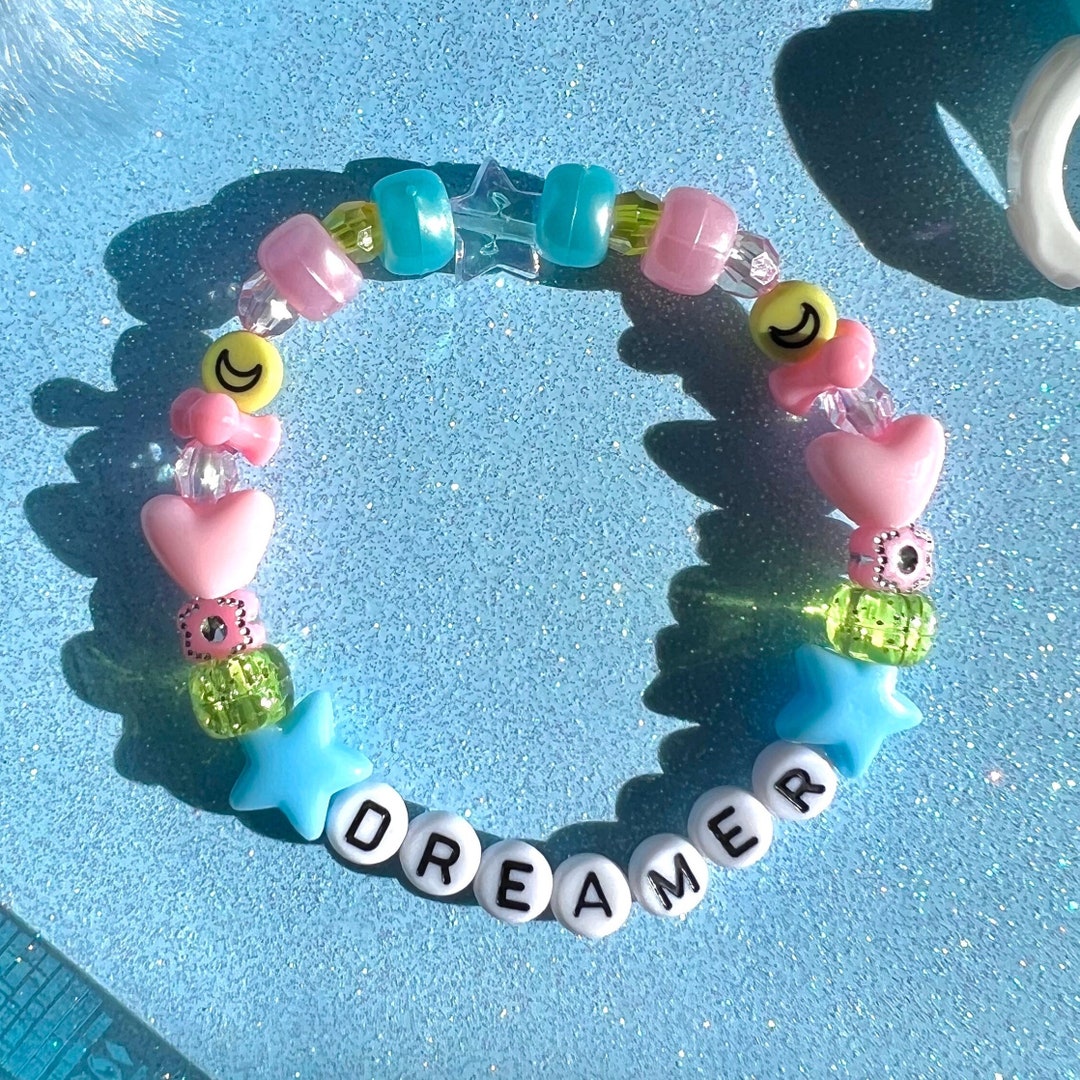 Dreamer Beaded Bracelet: Pastel Kandi Y2K Celestial Jewelry - Etsy