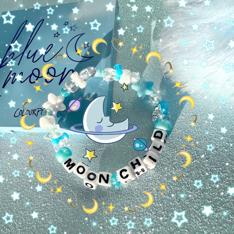 Moon Child Beaded Bracelet Moon Jewelry Kandi Bracelet - Etsy