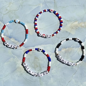 Puerto Rico Bracelet | Beaded Bracelet | Boricua I Love PR | Parade ...