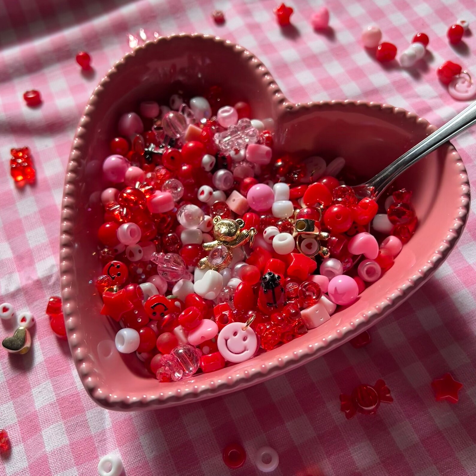 Valentine’s Day Bead Soup | Jewelry Making | Red, White, Pink, Gold ...
