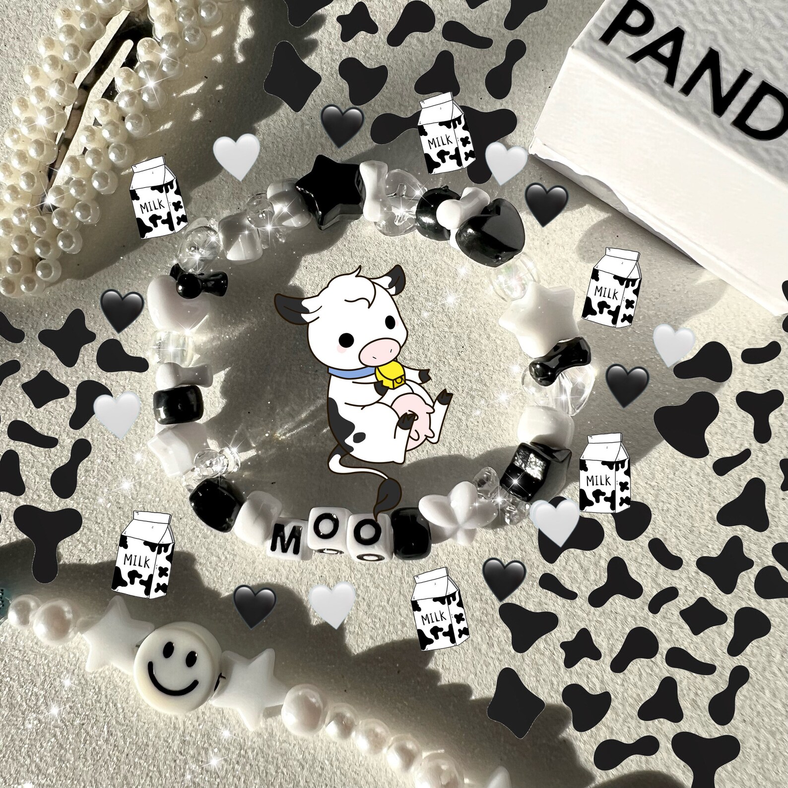 Moo Beaded Bracelet Cow Aesthetic Kandi Bracelet Y2K - Etsy