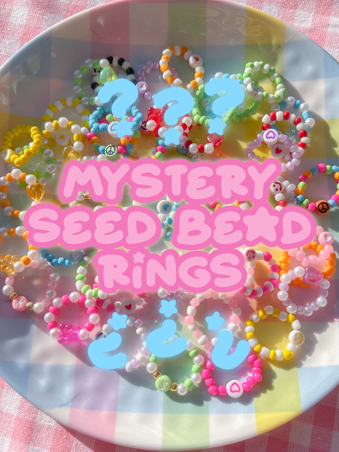Mystery Beaded Rings 5-pack | Seed Bead Rings | Dainty Rings | Random ...