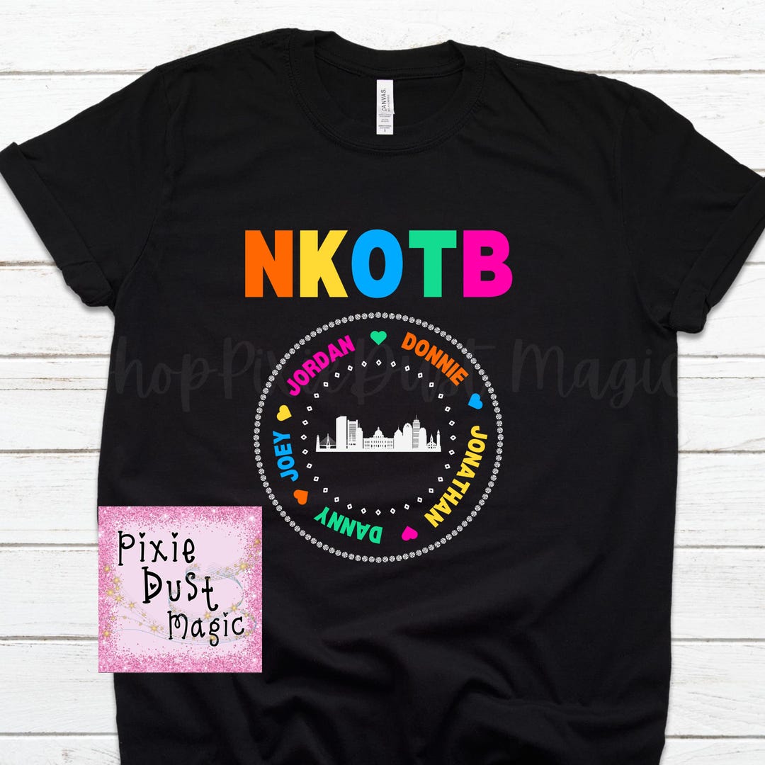 NKOTB Inspired Concert Shirt With Neon Names & Faux Bling - Summer ...