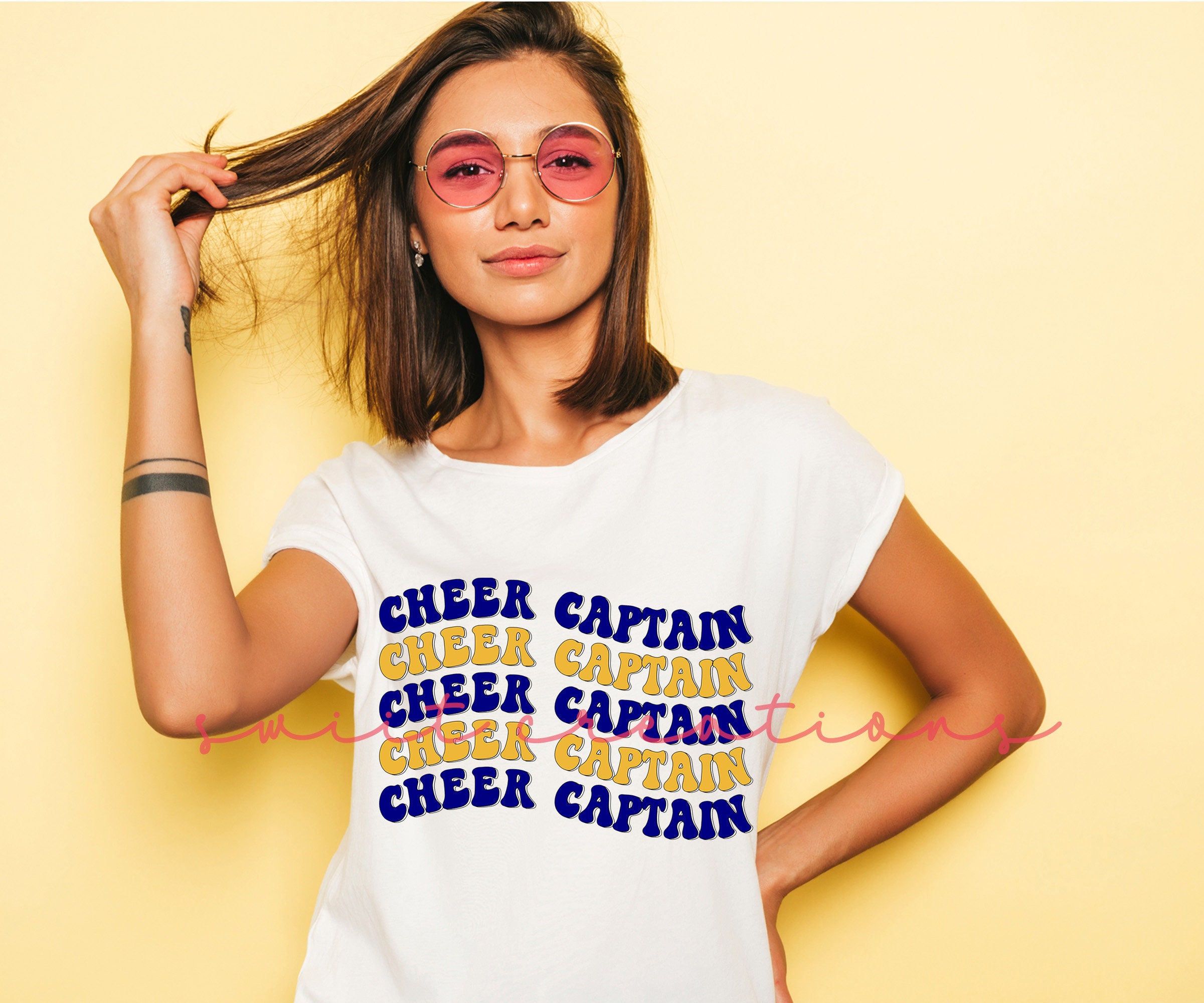 Cheer Captain PNG, Cheer Png, Blue and Gold Cheer Design, Cheerleading ...