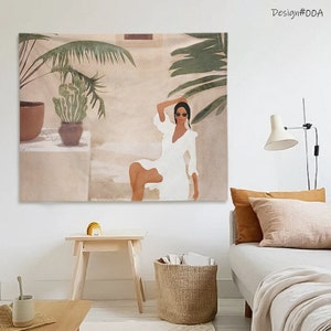 Tapestry Home Decor Neutral Color Artwork Wall Hanging Tapestry ...