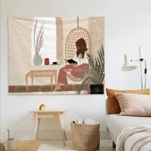 Tapestry Home Decor Neutral Color Artwork Wall Hanging Tapestry ...