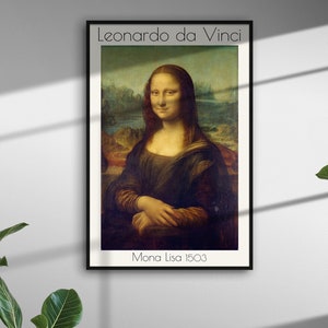 Leonardo Da Vinci's Mona Lisa Printable Poster, Exhibition Wall Art ...