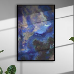 Lapis Lazuli Dark Blue Cloudy Night Sky Wall Art Print Rich | Etsy