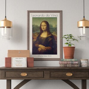 Leonardo Da Vinci's Mona Lisa Printable Poster, Exhibition Wall Art ...