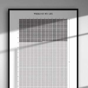 90 Year Life Calendar in Weeks, Memento Mori Printable Reminder ...