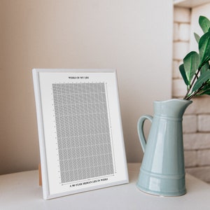 90 Year Life Calendar in Weeks, Memento Mori Printable Reminder ...