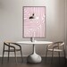 Baby Pink Line Art Print, Abstract Minimalist Geometric Digital Poster ...