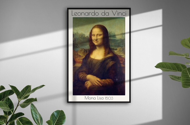 Leonardo Da Vinci's Mona Lisa Printable Poster, Exhibition Wall Art ...