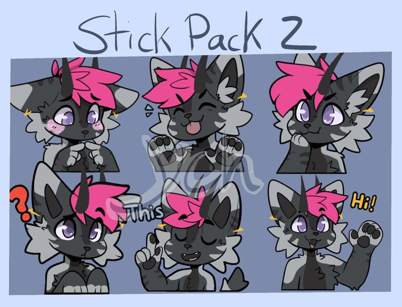 Furry Sticker Emote Pack YCH Includes All 6 - Etsy
