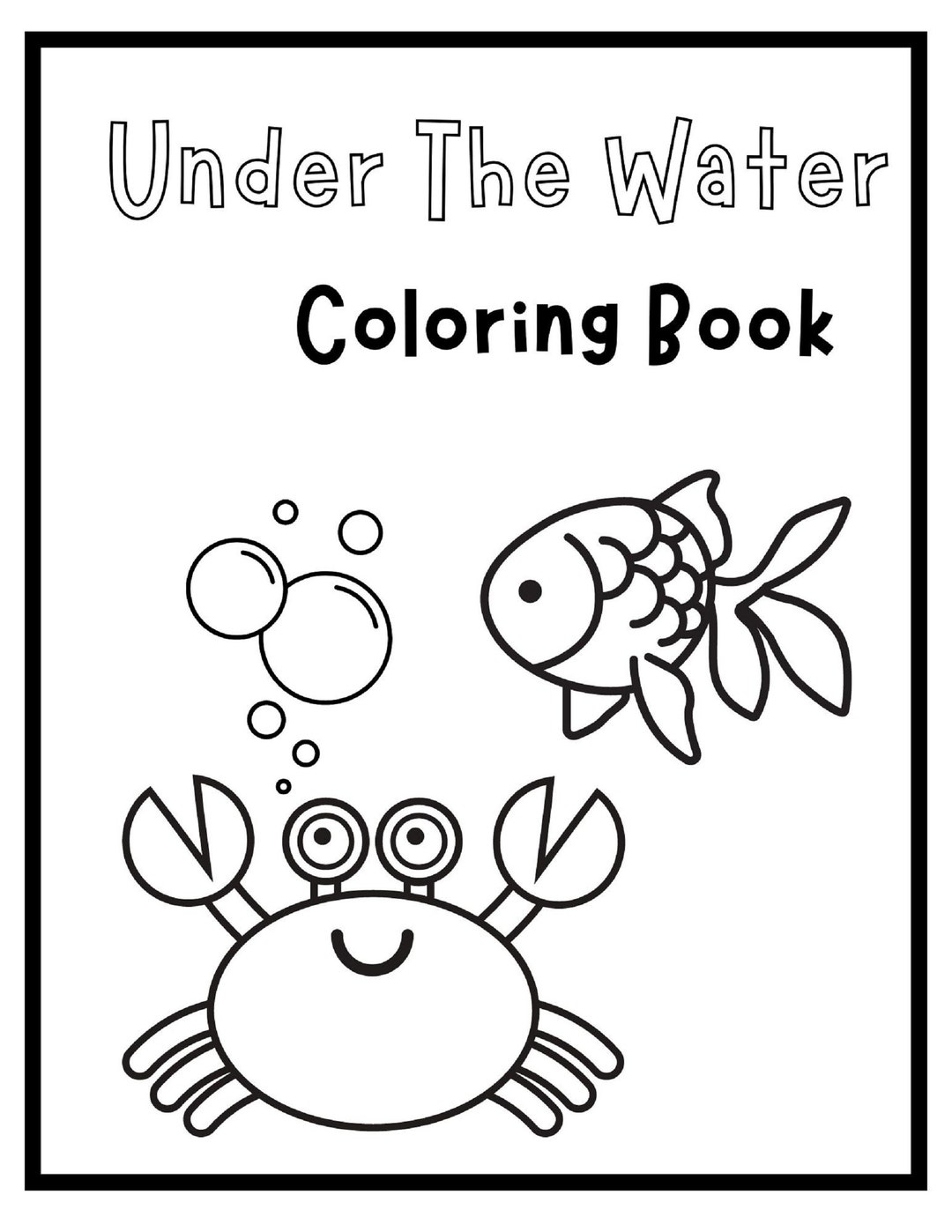 Kids Ocean Animals Themed Coloring Books Printable Digital Sheets ...