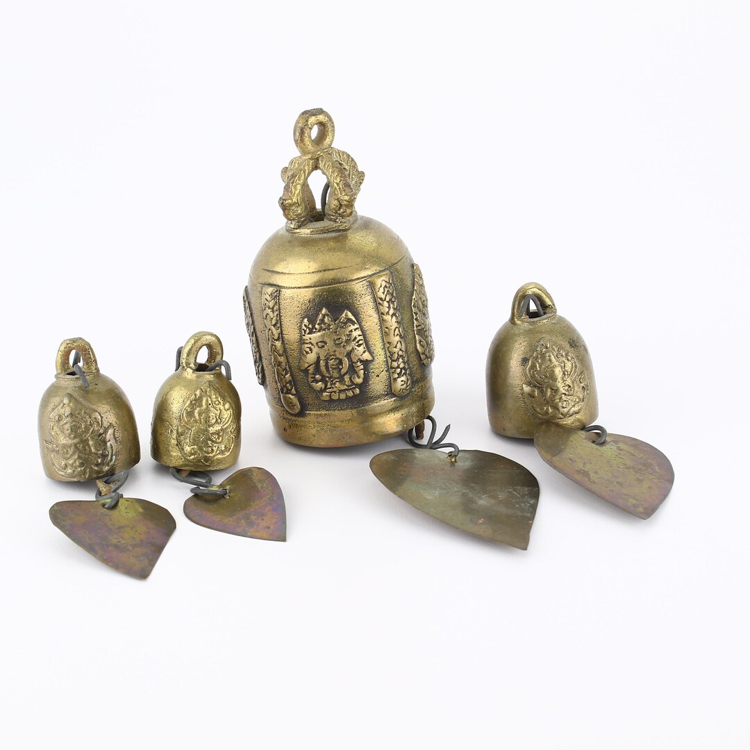 Vintage Brass Bell Wind Chimes - Set of Four - Home Decor - Etsy