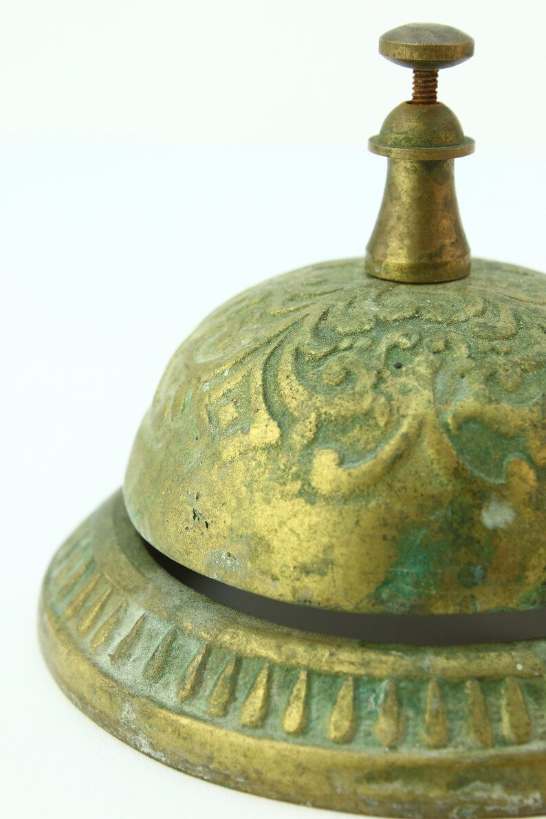 Brass Reception Bell - Victorian Style Home Office Decor - Old Tabletop ...