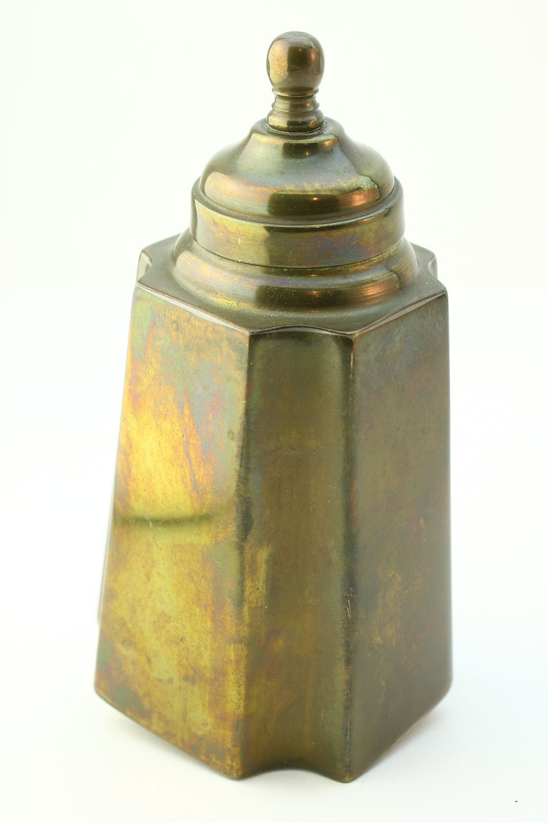 Vintage Brass Jar With Lid Art Deco - Metal Container - Etsy