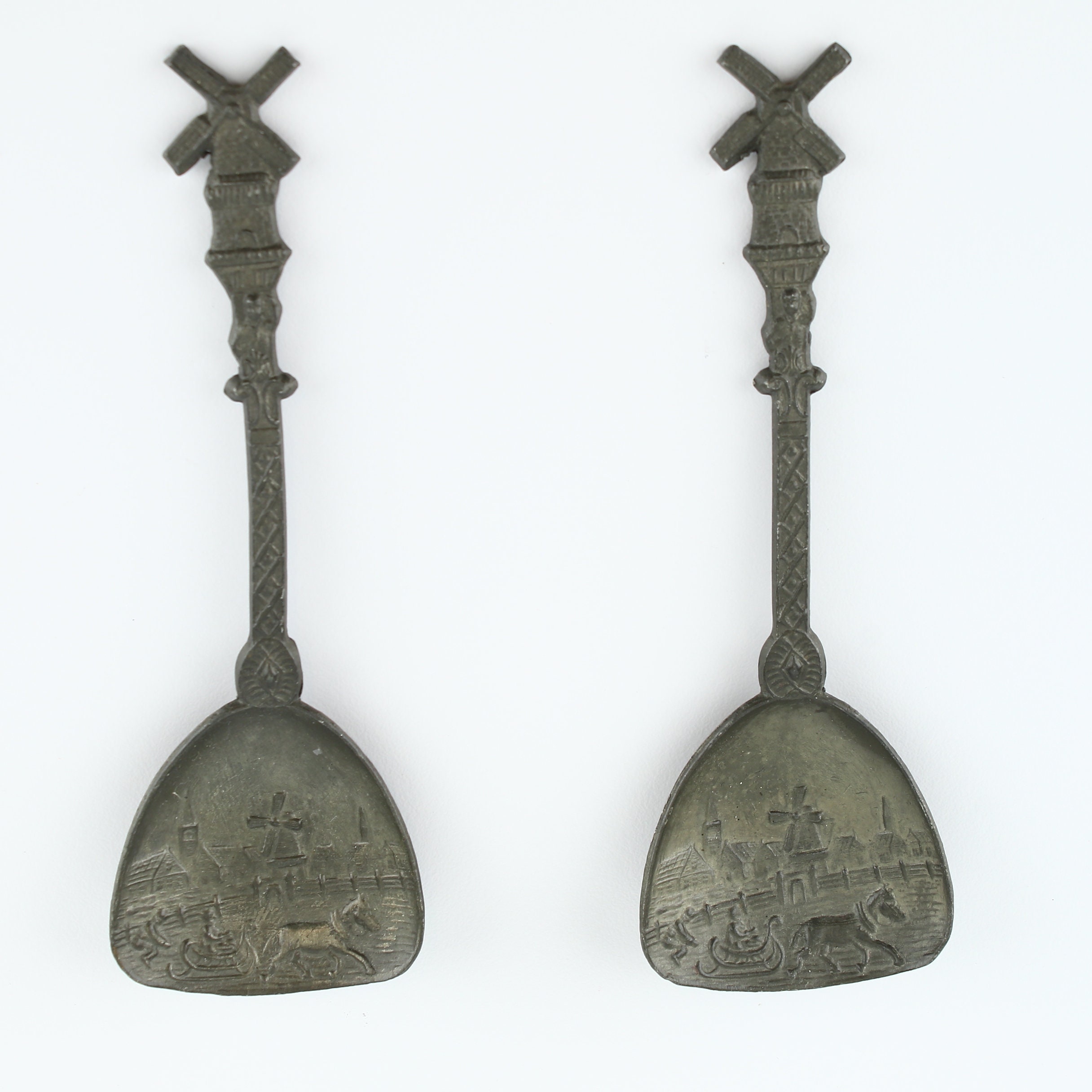 Antique Dutch Pewter Spoons Holland Windmill Handle - Etsy
