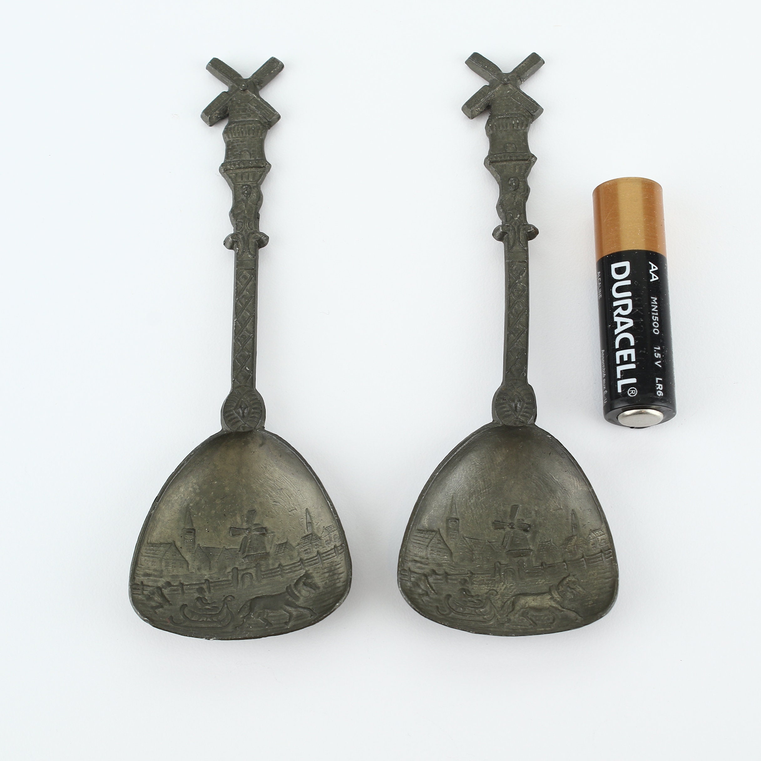 Antique Dutch Pewter Spoons Holland Windmill Handle - Etsy