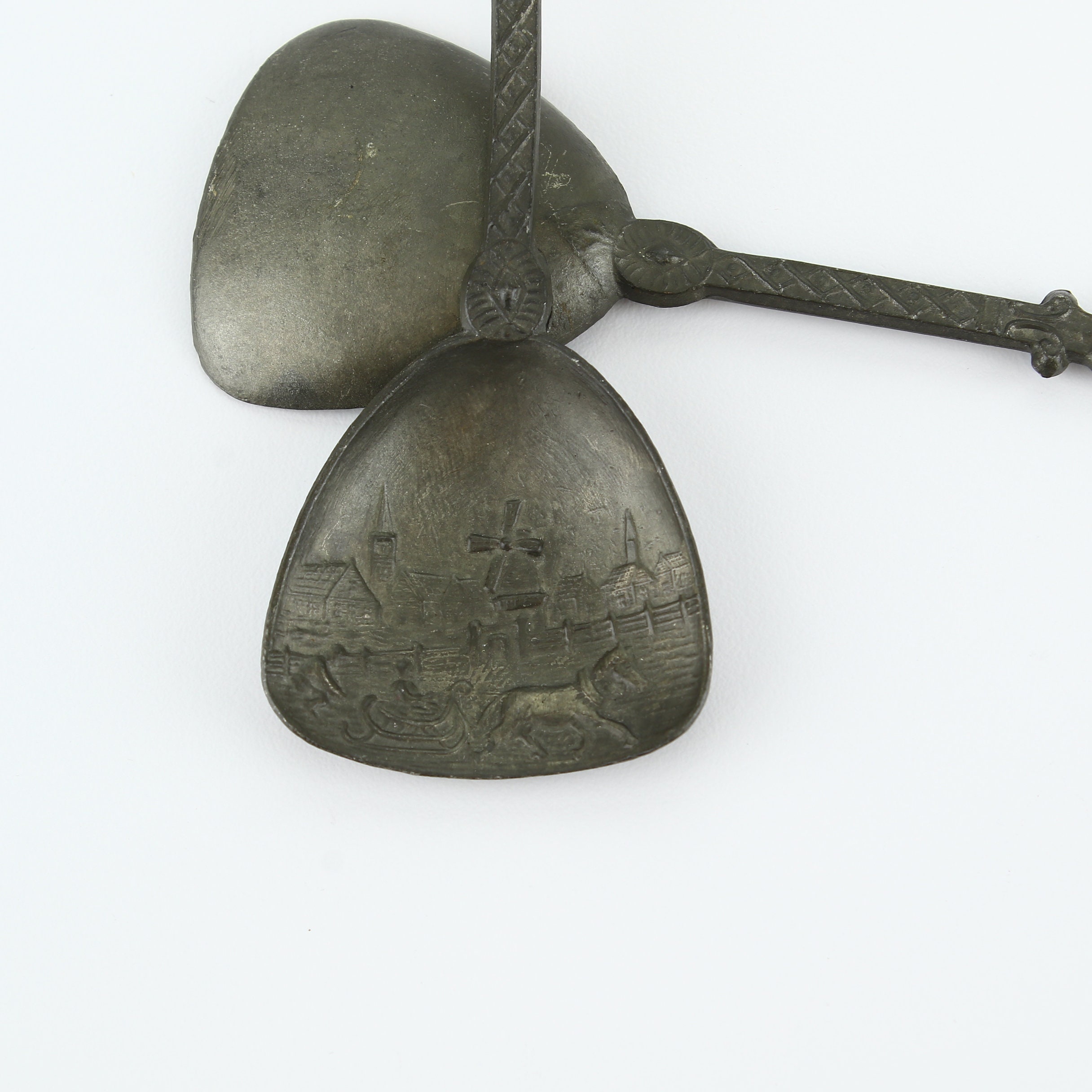 Antique Dutch Pewter Spoons Holland Windmill Handle - Etsy