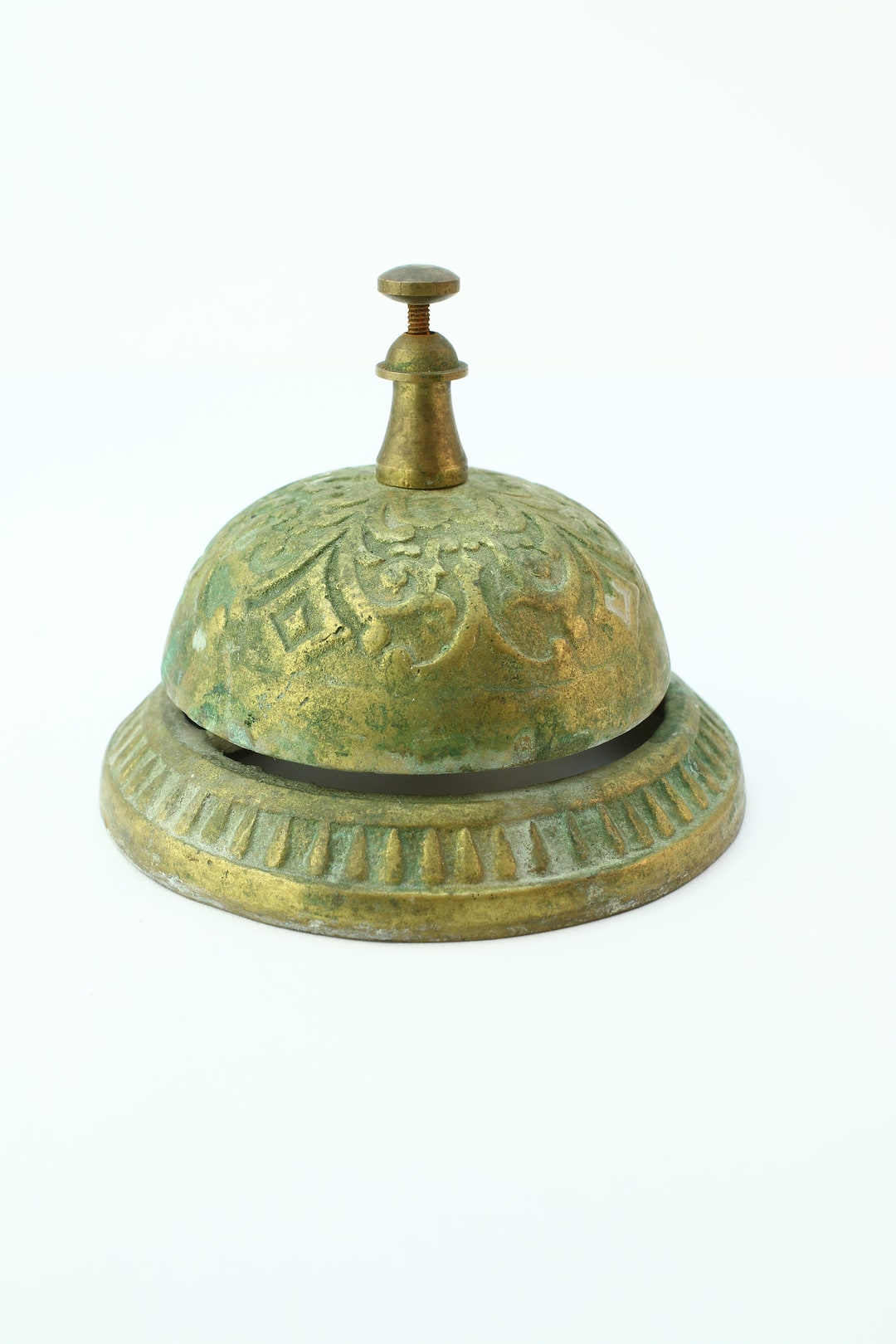Brass Reception Bell - Victorian Style Home Office Decor - Old Tabletop ...
