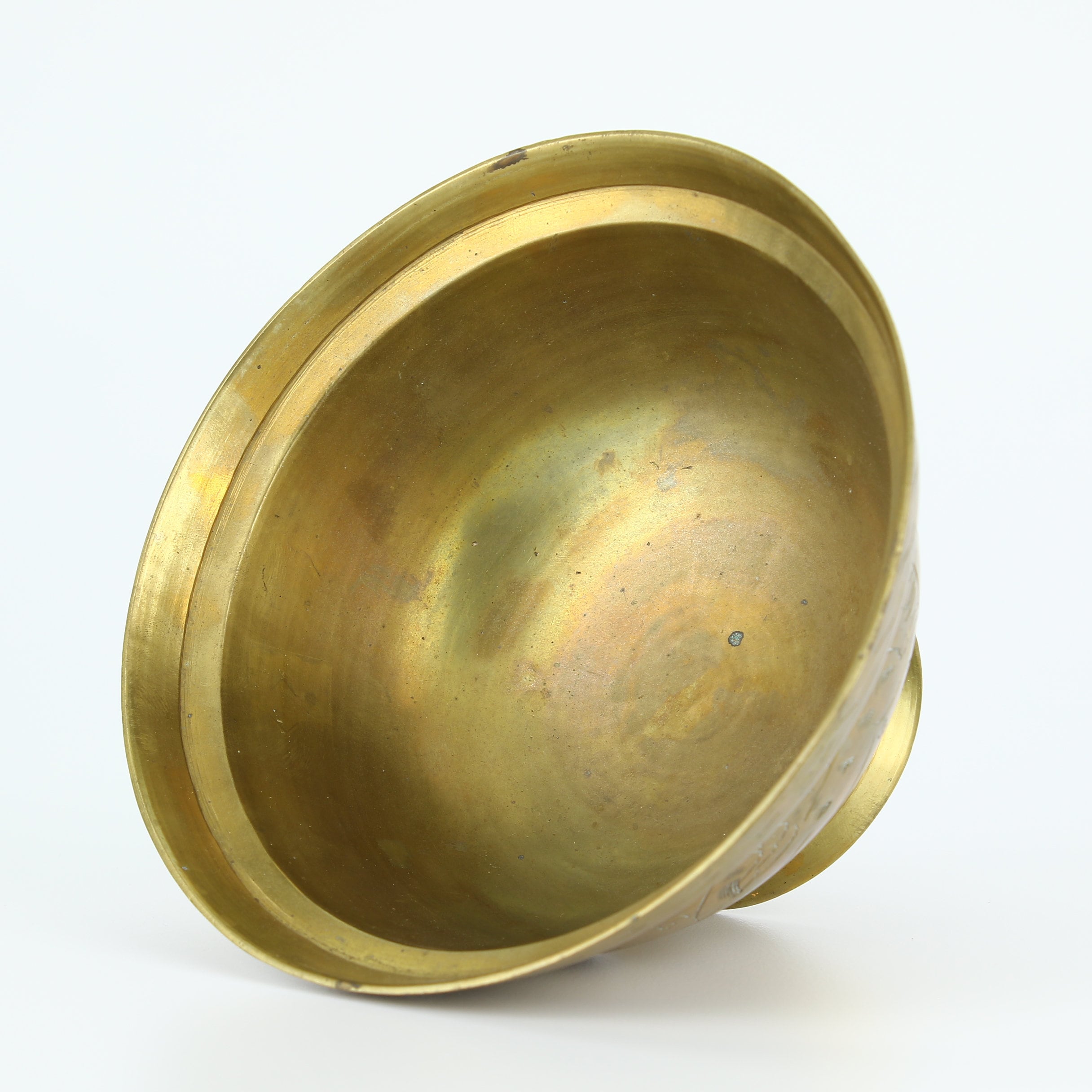 Vintage Brass Bowl Etched Chinese Brass Bowl With Beautiful | Etsy