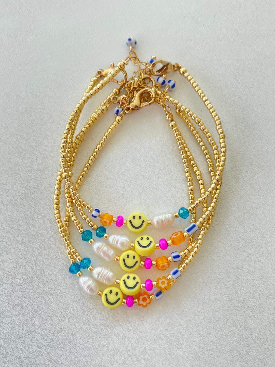 All Smiles Bracelet/ Happy Face Bracelet/ Smiley Face Bracelet/ Summer ...