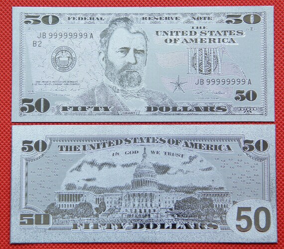 7PCS USD 125102050100 silver Dollar Bill Full Set Silver Banknote ...