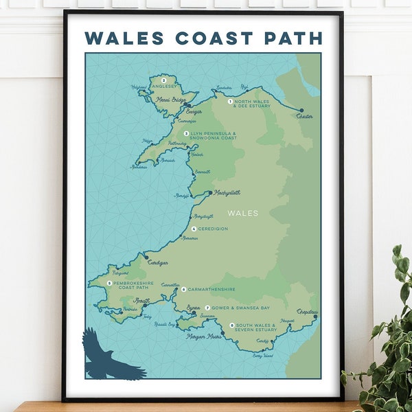 Pennine Way Art Print: Pennine Trail Map Art. Pennines Wall Art, Trail ...