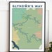 Dales Way Art Print: Yorkshire Dales Way Wall Art, Dales Way Walk Map ...